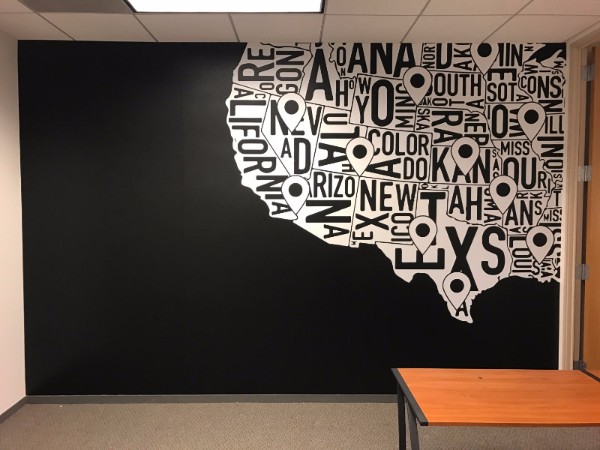 Office Wall Map Murals | Wall Graphics | Orange County CA