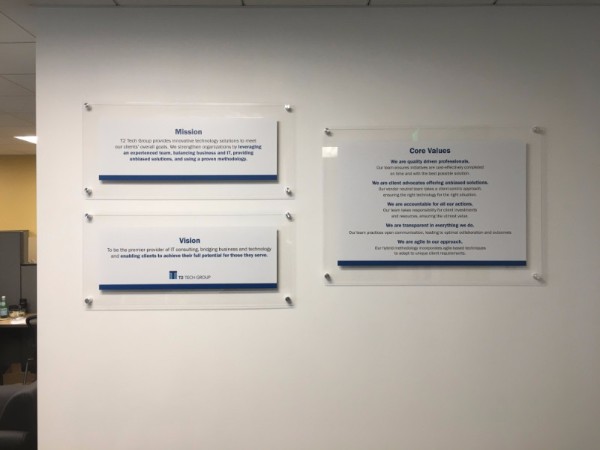 Mission, Vision and Values Lobby Signs | LA County
