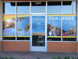 For Lease Window Graphics | Commerical Property | Orange County CA
