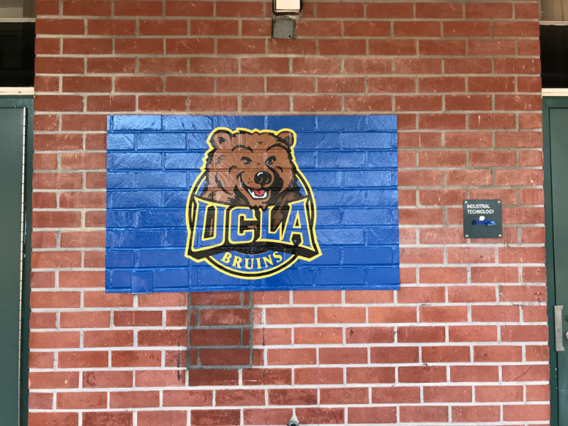 Custom School Wall Murals on Brick in Whittier CA