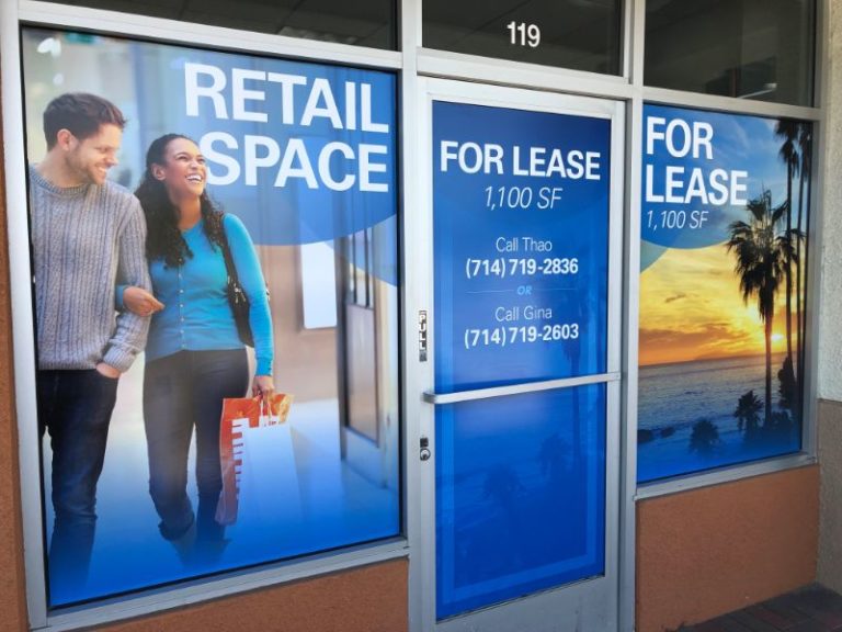 Commercial Property For Lease Window Graphics | Garden Grove CA