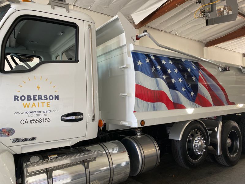 Roberson Waite Electric Adds Patriotic Trailer Wraps in Anaheim CA!