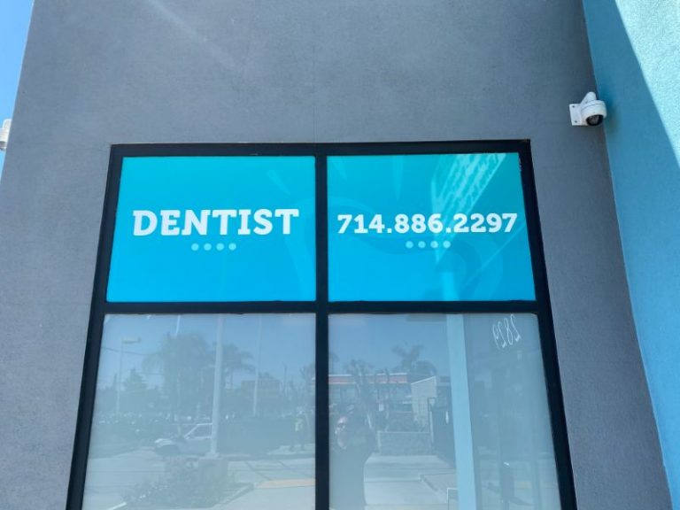Dental Office Brands with See-Through Window Graphics in Anaheim CA!