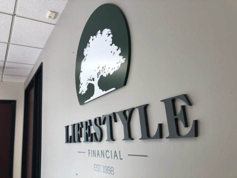Branding 3D Wall Logo Sign in Santa Ana CA for Lifestyle Financial!