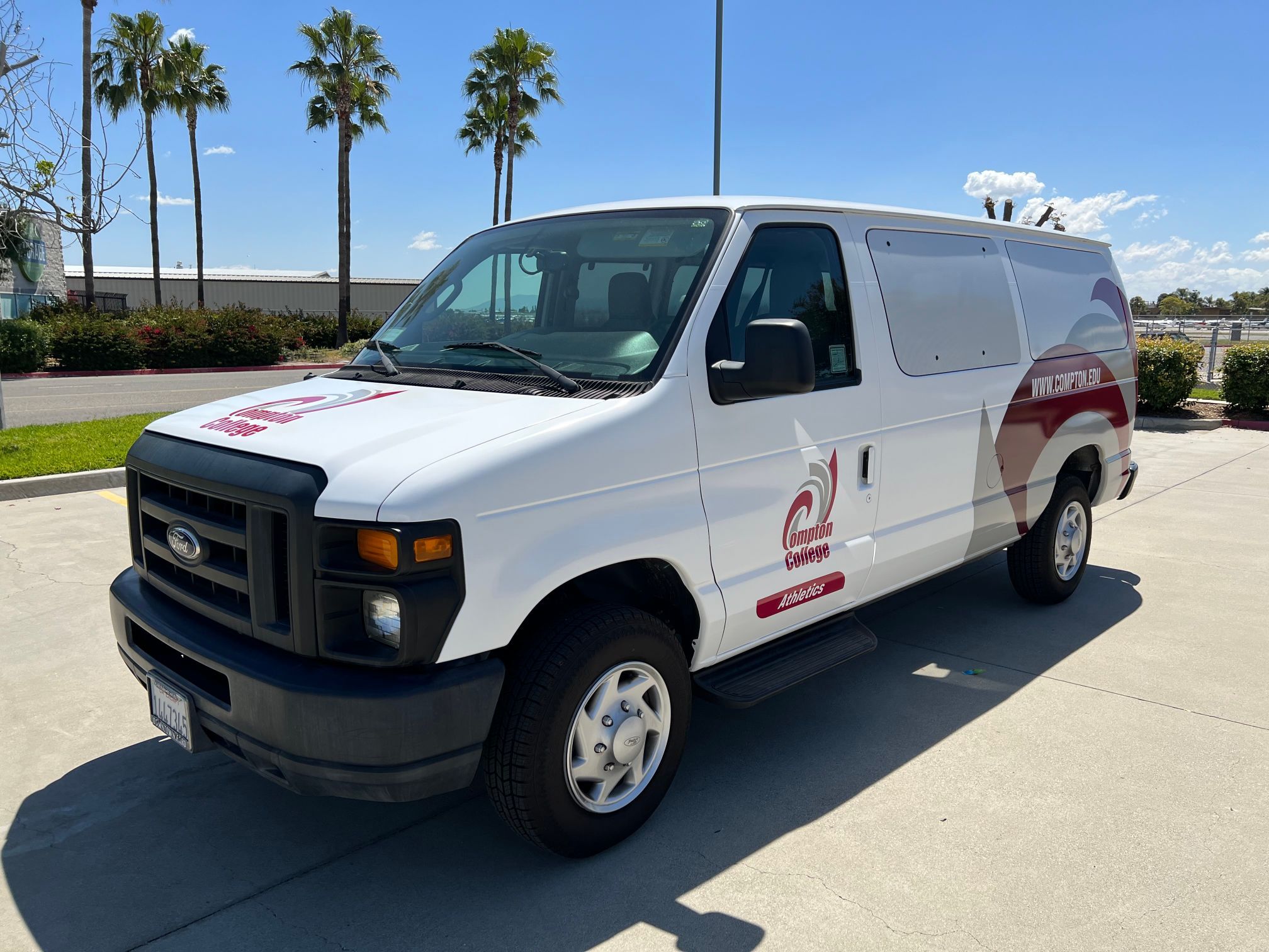 Compton College Athletics Passenger Van Wraps Add Branding