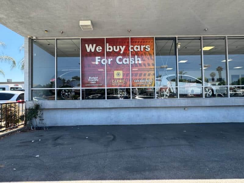 Window Graphics and Wall Wraps for Used Car Dealers