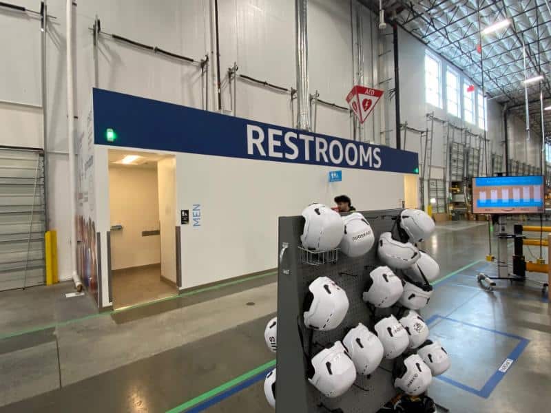 Wayfinding Wall Graphics Direct Employees to Restrooms in Giant ...