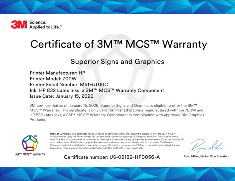 3M MCS Certification - Superior Signs and Graphics